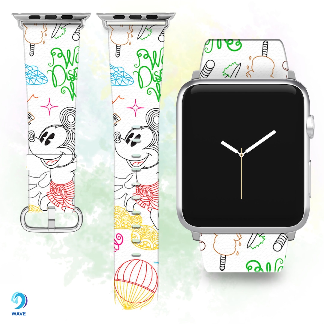 Mickey Mouse Apple Watch Ultra 2 Strap SE PU Leather Band Iwatch All ...