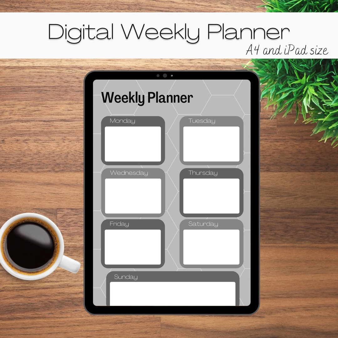 Grey Honeycomb Weekly Planner Printable, Instant Download, to Do List ...