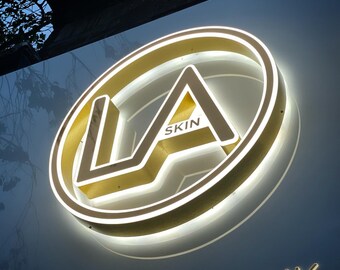 Backlit Metal Logo Sign - Etsy