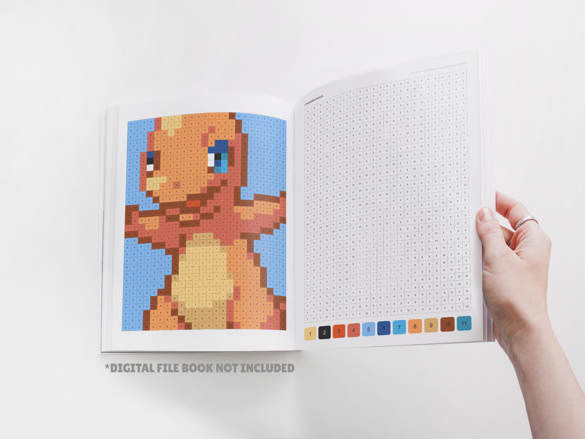Color by Numbers | Kanto Starter Pokemon | Pixel Painting | Coloring ...