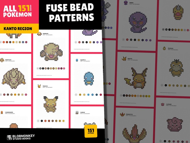 151 Pokemon Perler Bead Patterns | Kanto Region Collection | Easy Fuse ...