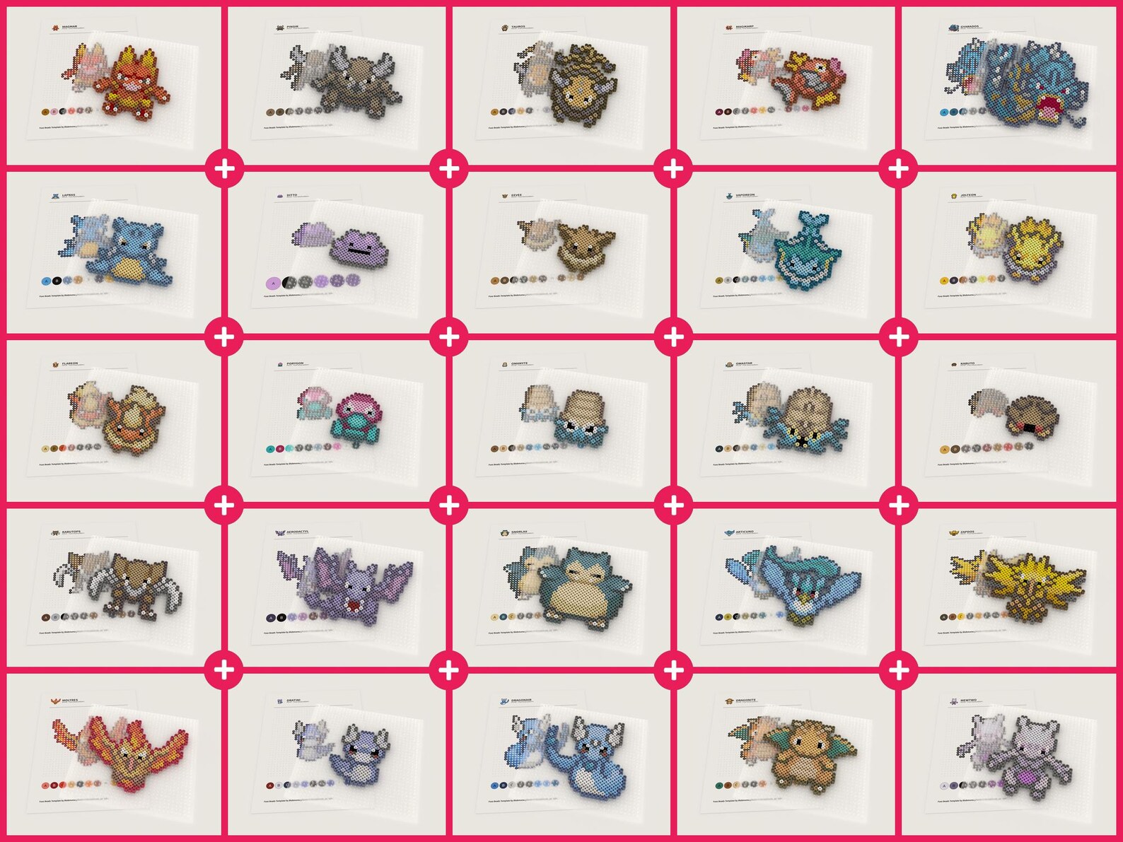 151 Pokemon Perler Bead Patterns Kanto Region Collection Easy Fuse Bead ...