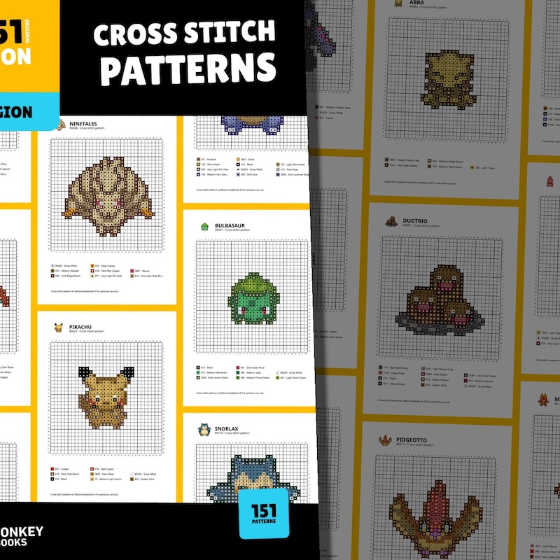 Pokemons Cross Stitch - Etsy