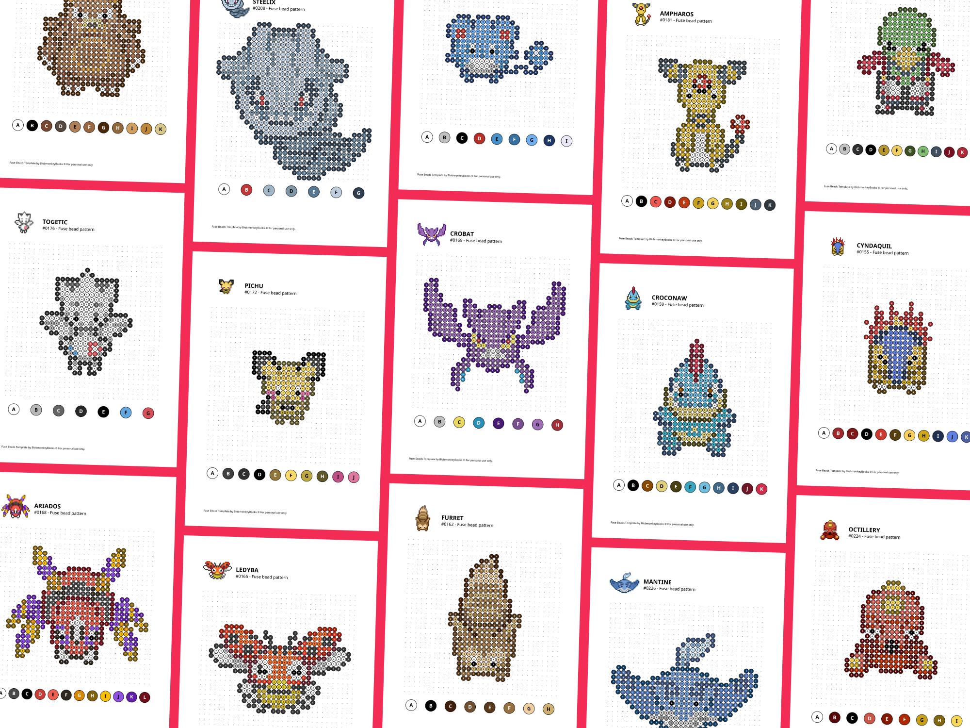 100 Pokemon Perler Bead Patterns | Johto Region Collection | Easy Fuse ...