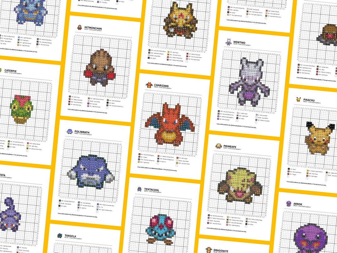 151 Pokemon Cross Stitch Patterns | Kanto Region Collection | Pokemon ...