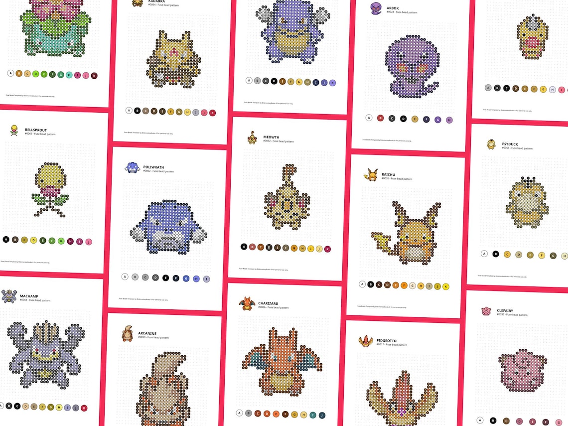 151 Pokemon Perler Bead Patterns | Kanto Region Collection | Easy Fuse ...