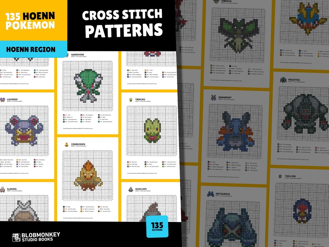 135 Pokemon Cross Stitch Patterns | Hoenn Region Collection | Pokemon ...
