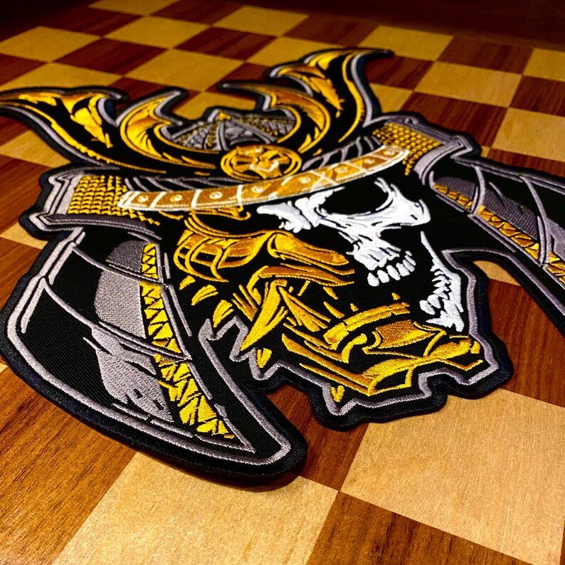 SAMURAI SKULL Large Embroidered Patch - Etsy