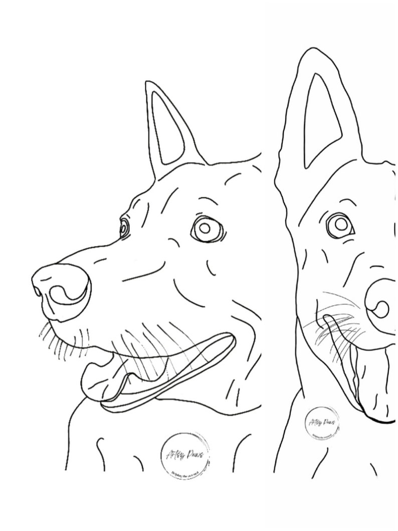Printable Colouring Pages of Actual Rescue Shelter Dogs - Etsy