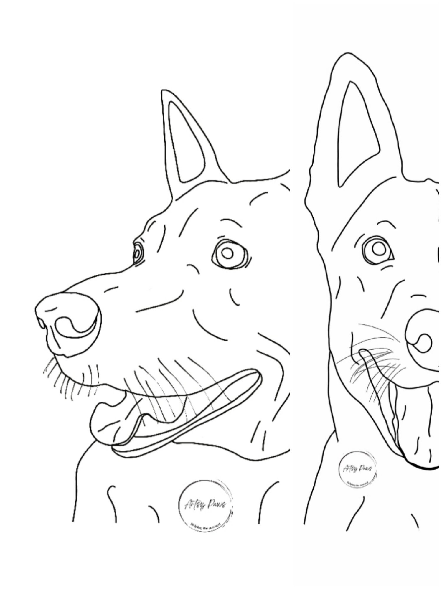 Printable Colouring Pages of Actual Rescue Shelter Dogs - Etsy Australia