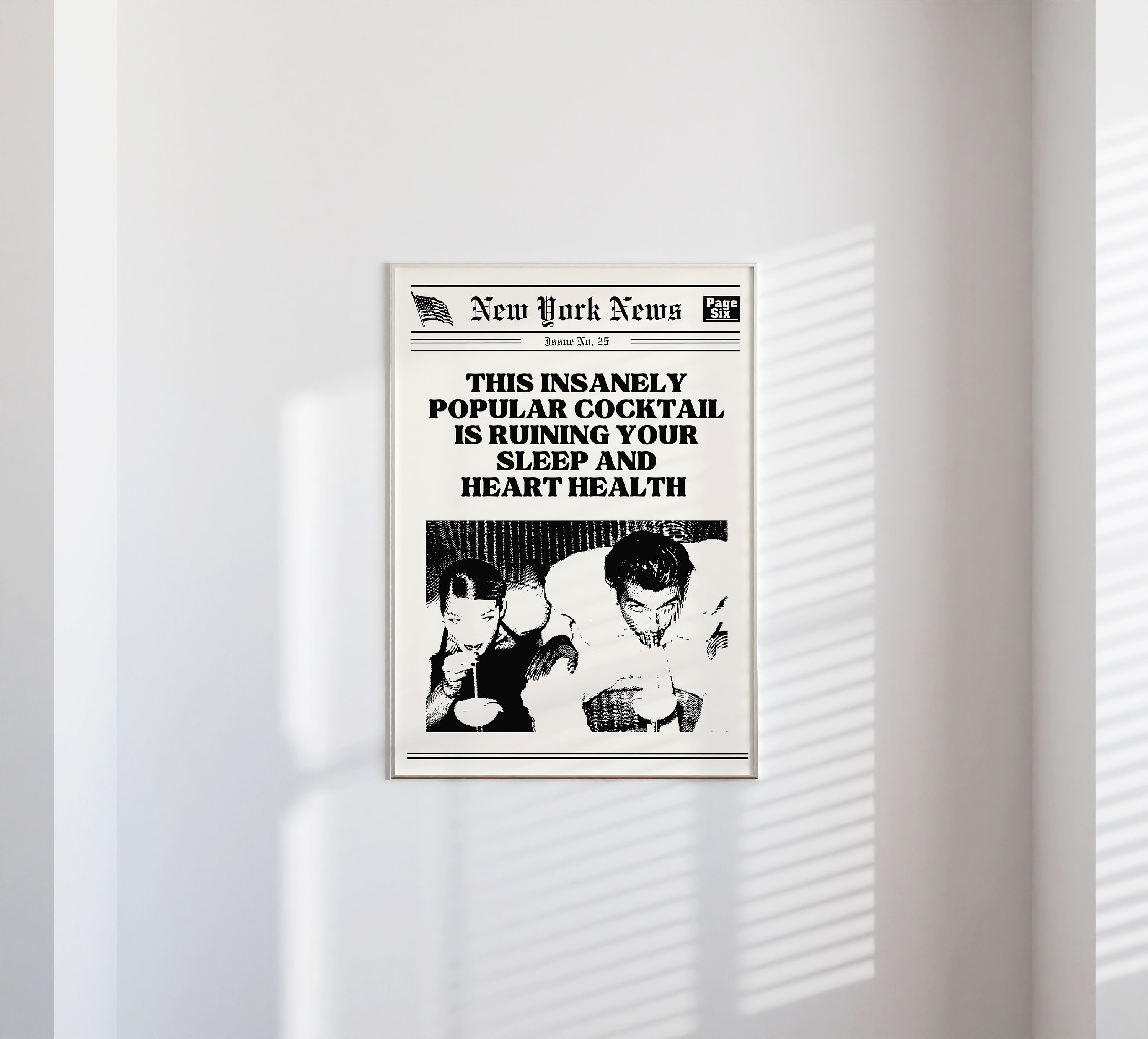 Trendy Retro New York News Newspaper Quote Print Wall Art Decor Poster ...