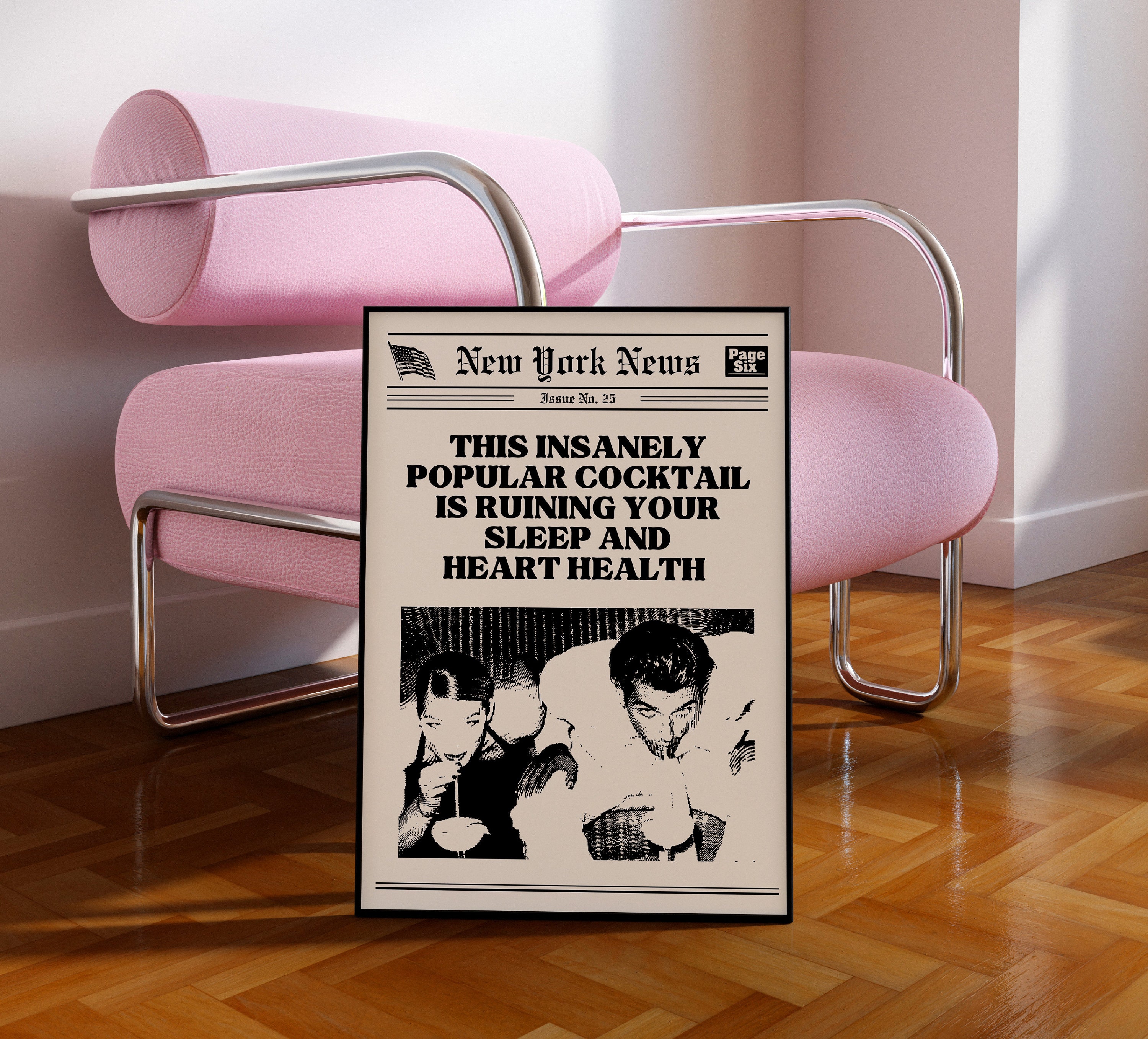 Trendy Retro New York News Newspaper Quote Print Wall Art Decor Poster ...