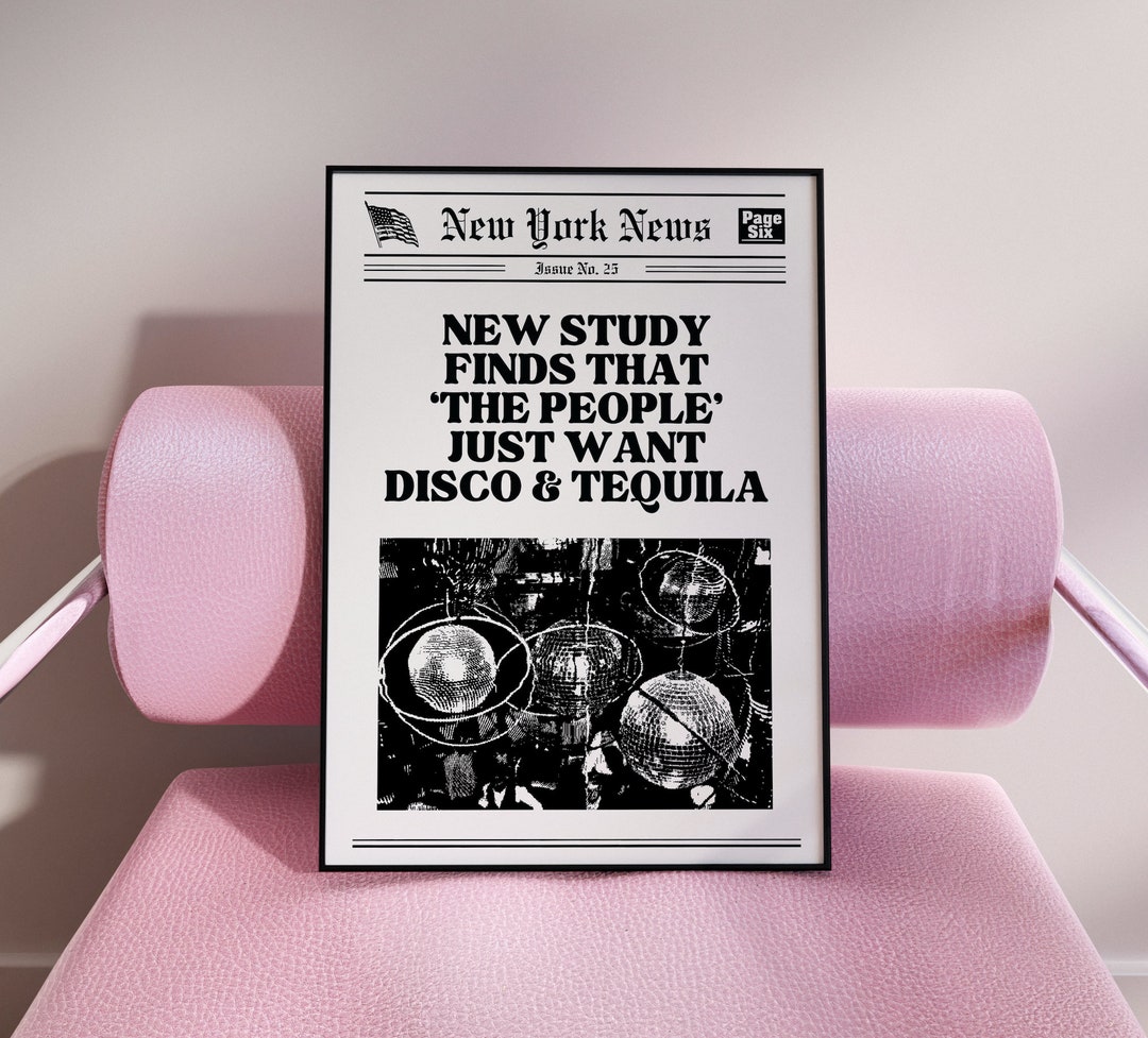 Trendy Retro New York News Newspaper Quote Print Wall Art Decor Poster ...