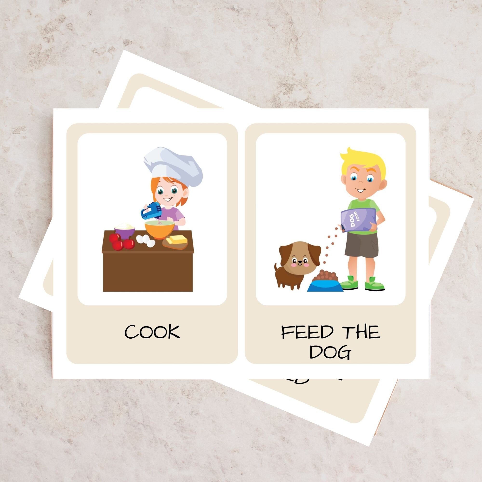 Kid's Chore Cards, Daily Chore Flashcards, Daily Responsibilities ...
