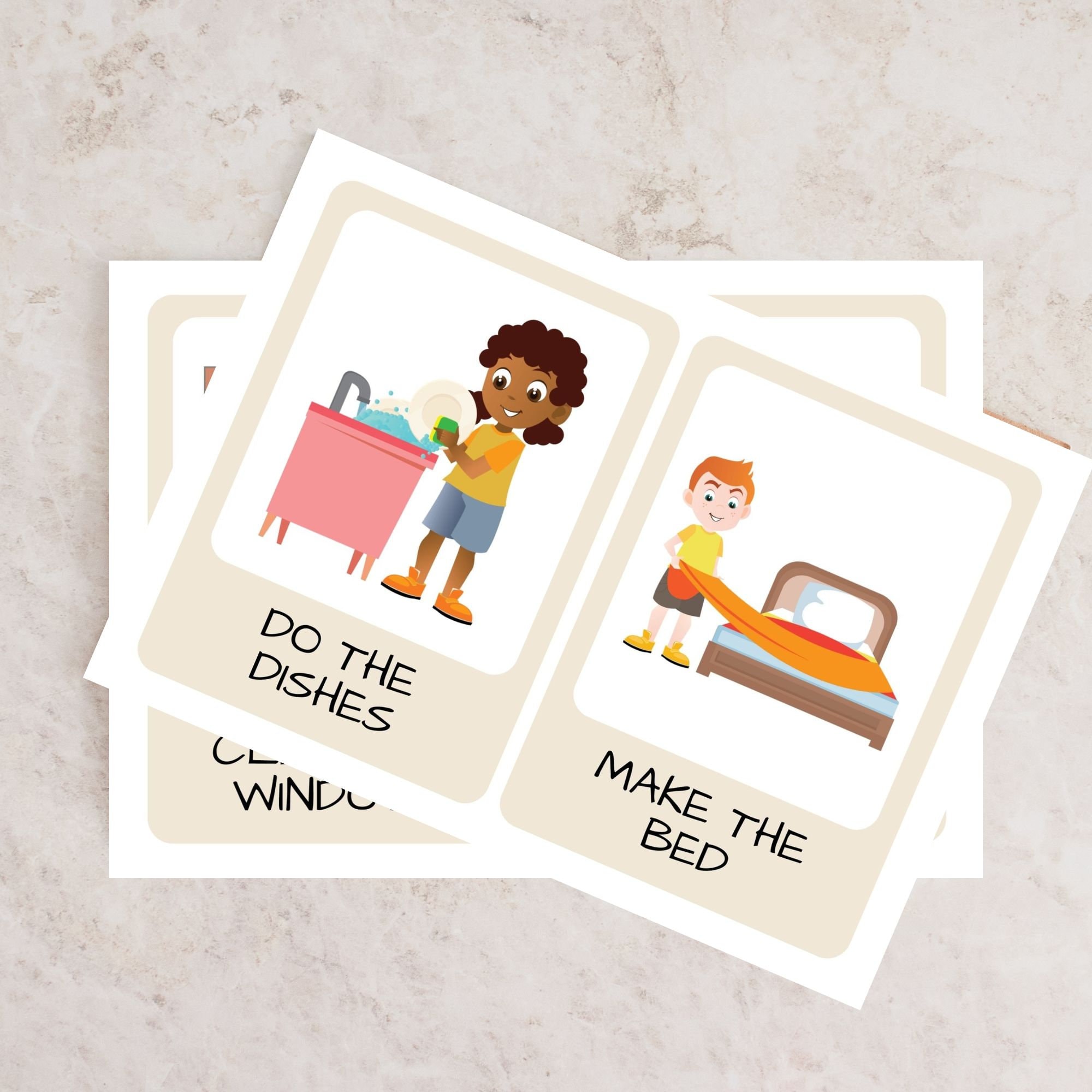 Kid's Chore Cards, Daily Chore Flashcards, Daily Responsibilities ...