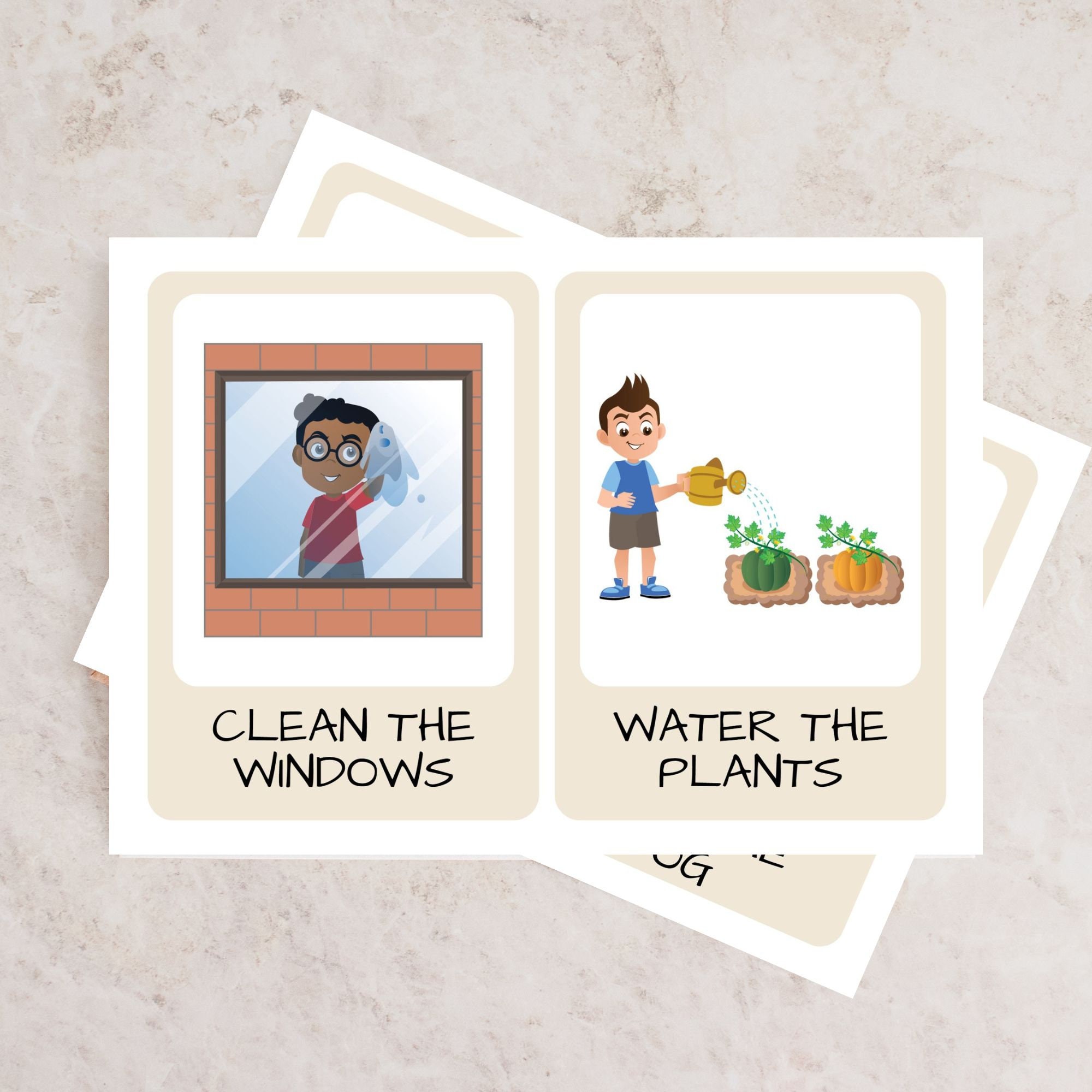 Kid's Chore Cards, Daily Chore Flashcards, Daily Responsibilities ...