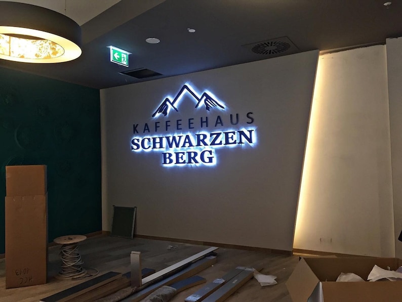 3D Metall Hinterleuchtet Business Schild Outdoor LED Logo - Etsy.de