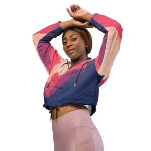Vibrant Colorblock Windbreaker | Cropped Hooded Jacket | Lightweight ...
