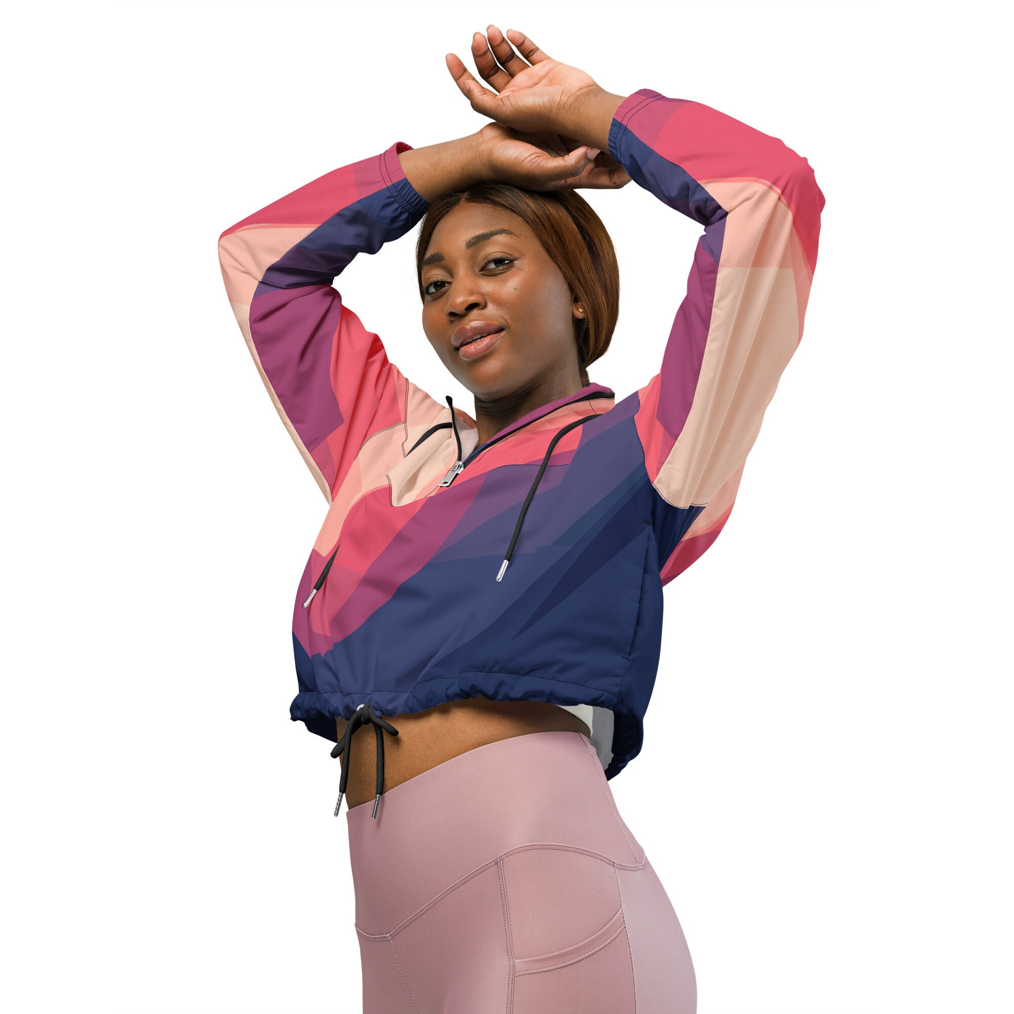 Vibrant Colorblock Windbreaker | Cropped Hooded Jacket | Lightweight ...