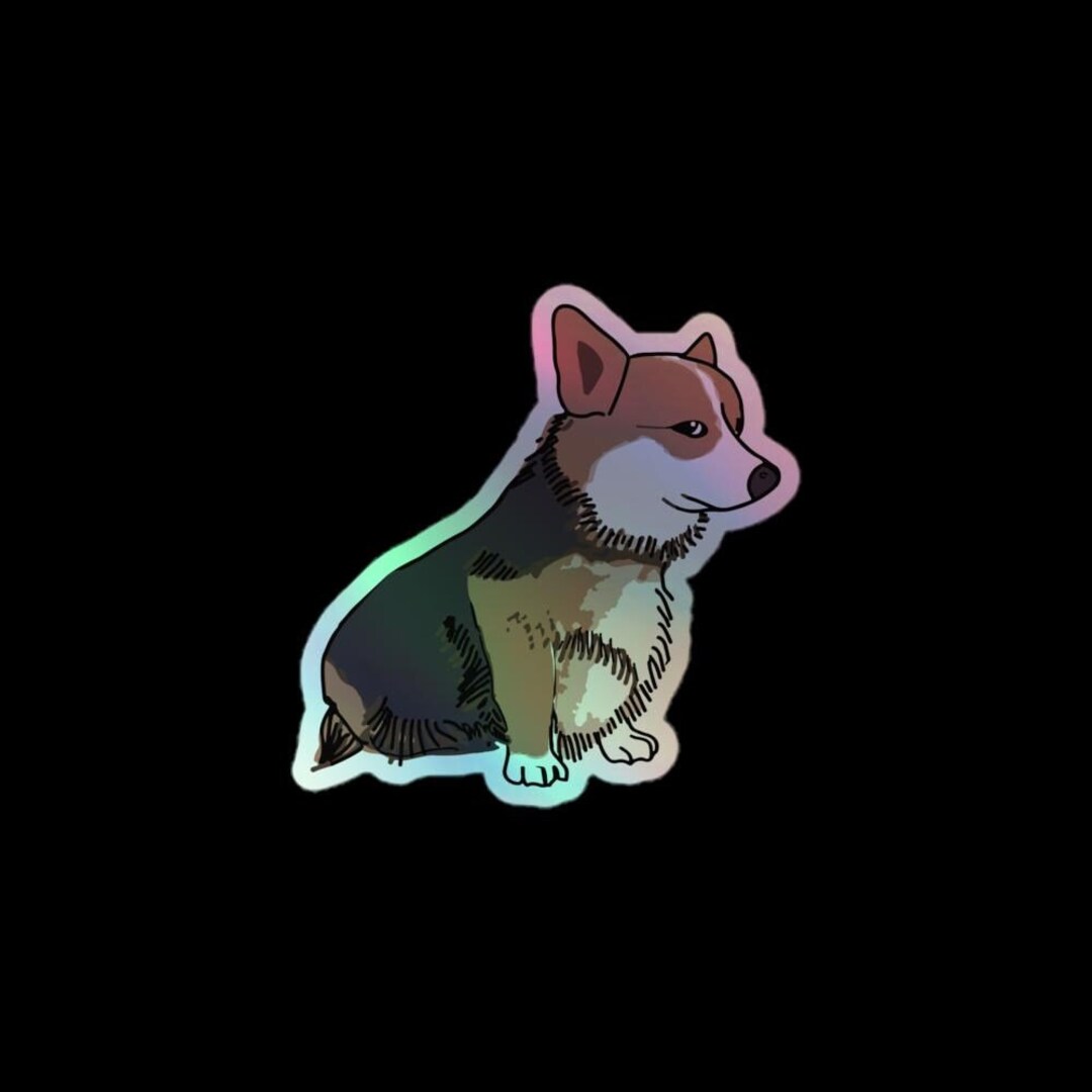Judging Corgi Holographic Sticker: Funny Dog Lover Gift - Etsy