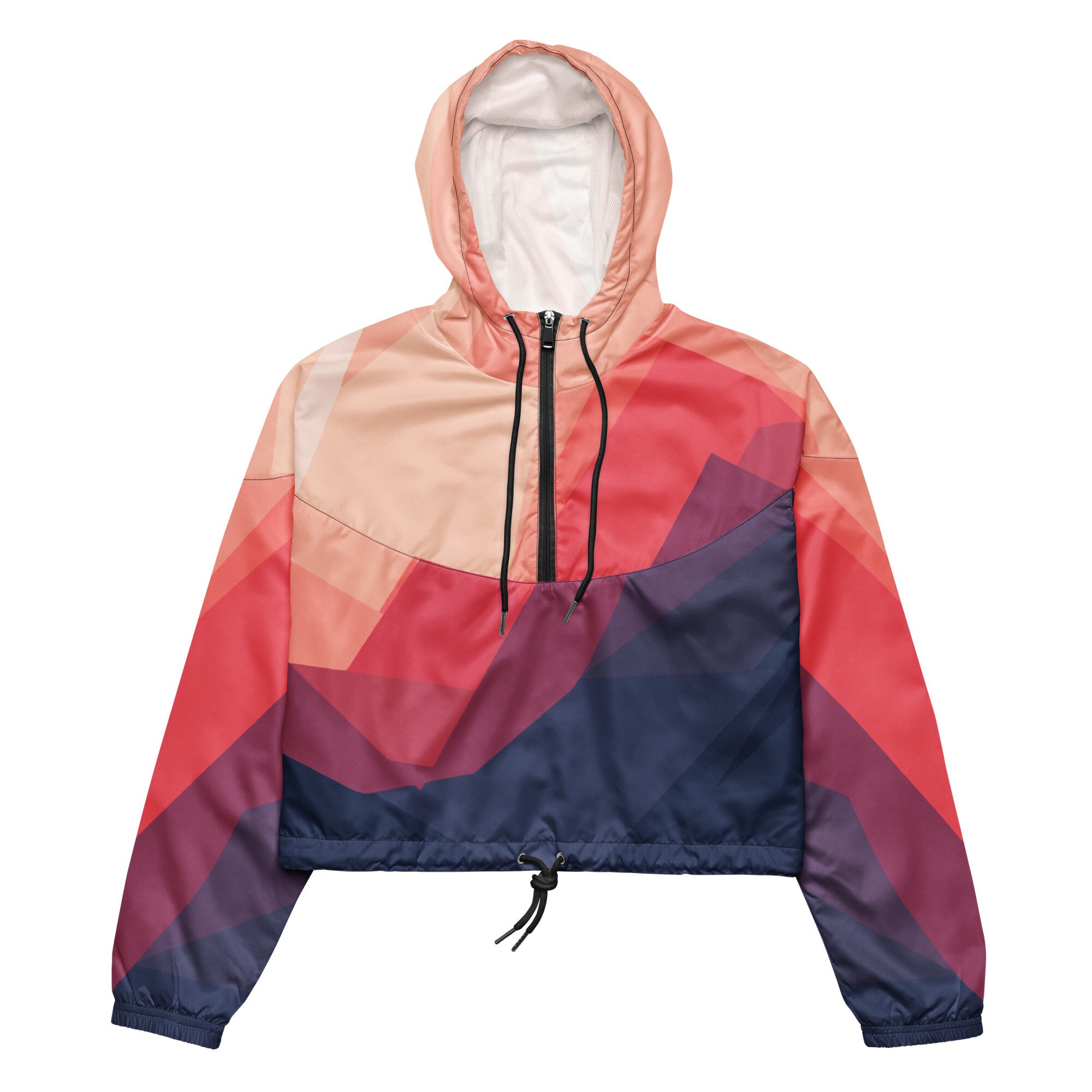 Vibrant Colorblock Windbreaker | Cropped Hooded Jacket | Lightweight ...