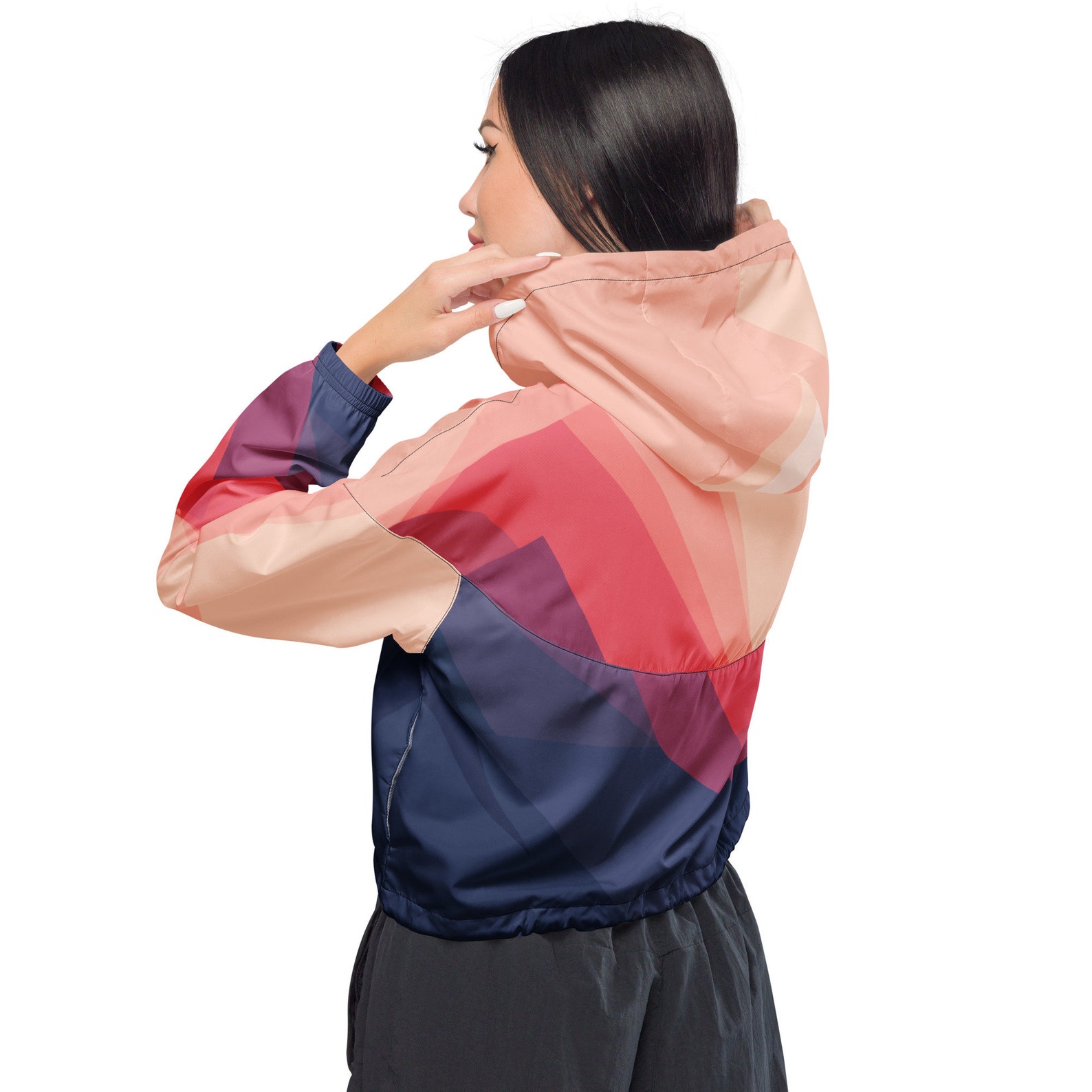 Vibrant Colorblock Windbreaker | Cropped Hooded Jacket | Lightweight ...