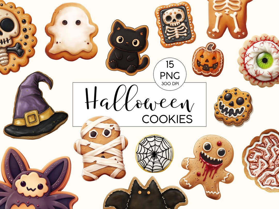 Watercolor Clipart Bundle I Halloween Cookies L Download L Autumn L ...