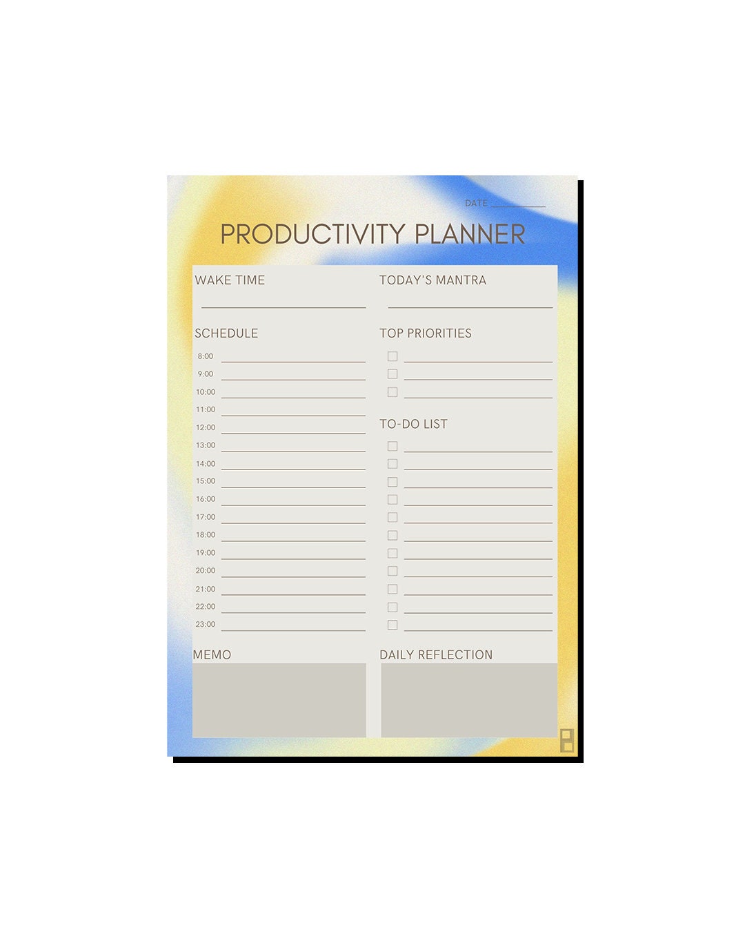 Daily Productivity Planner printable - Etsy
