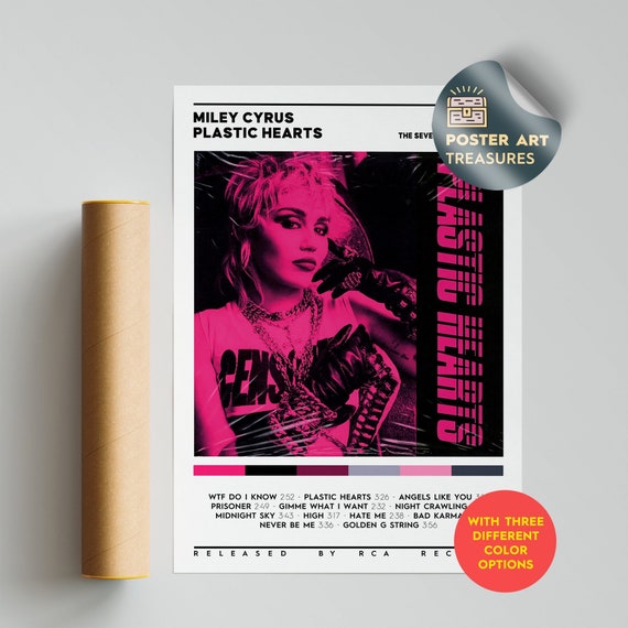 Miley Cyrus Plastic Hearts Album Poster / Album Tracklist - Etsy