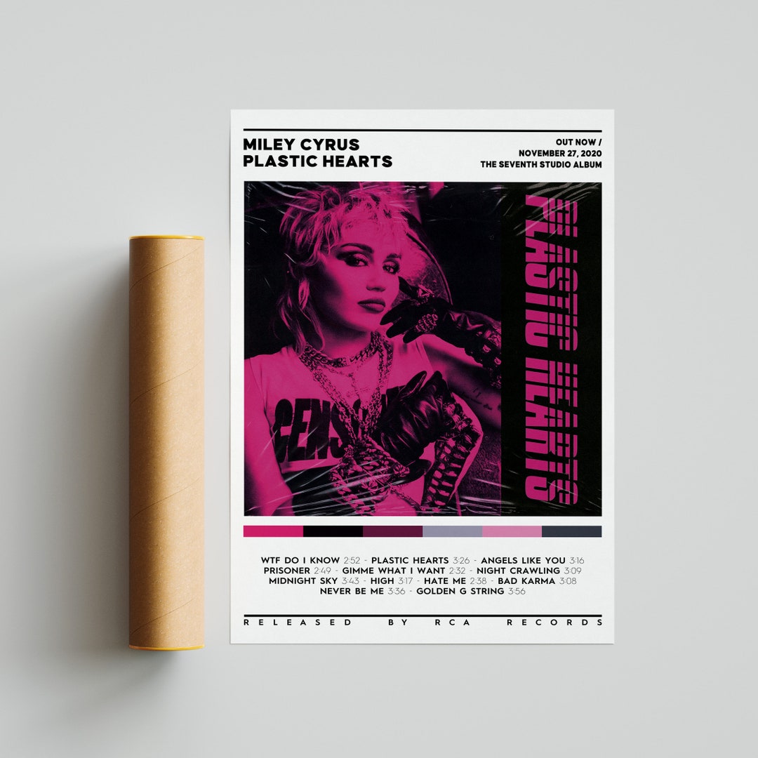 Miley Cyrus Plastic Hearts Album Poster / Album Tracklist - Etsy