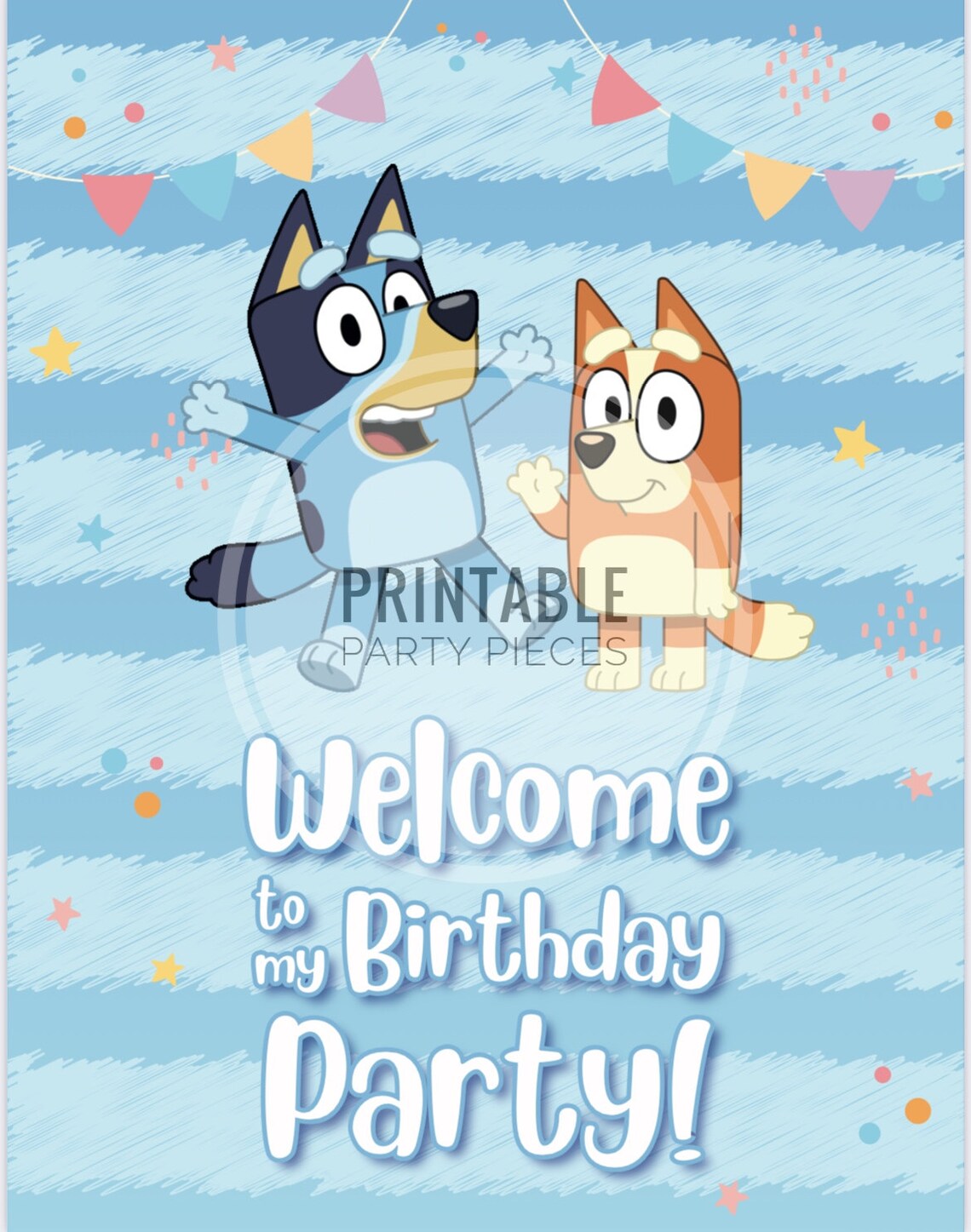 Bluey Party Welcome Sign PDF Digital Download Only - Etsy