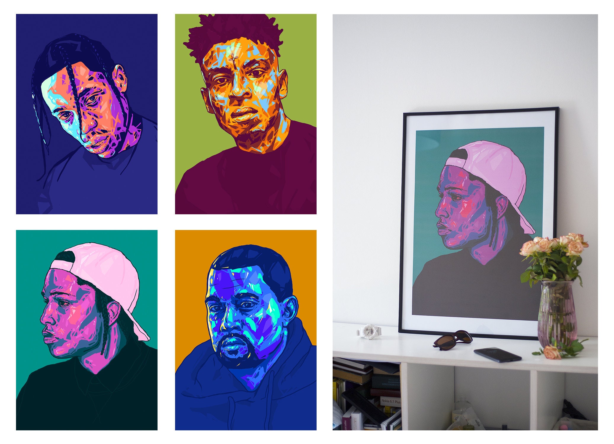 ASAP Rocky Poster ASAP Rocky Fan Art Portrait Wall Poster - Etsy