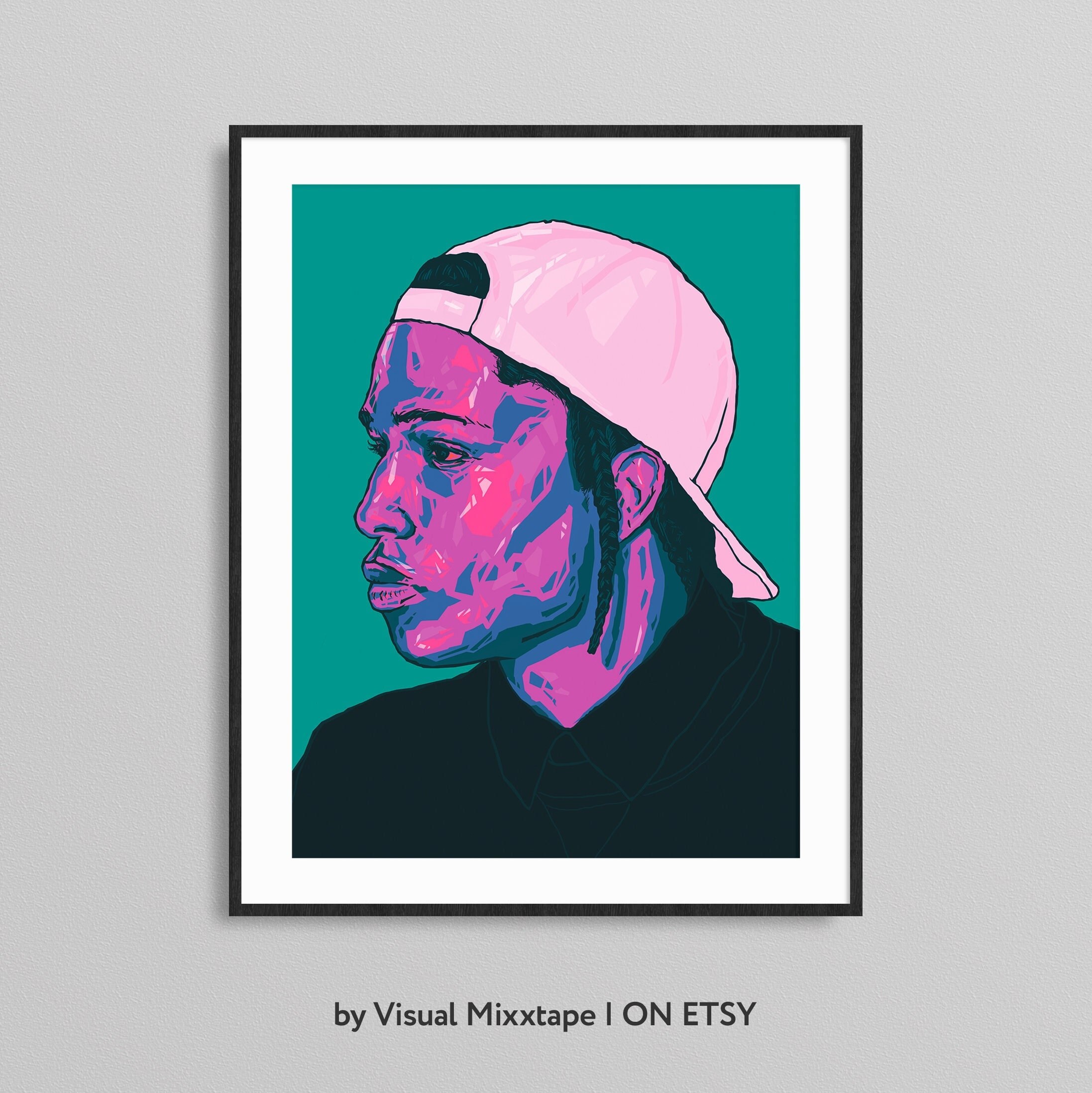 ASAP Rocky Poster ASAP Rocky Fan Art Portrait Wall Poster - Etsy
