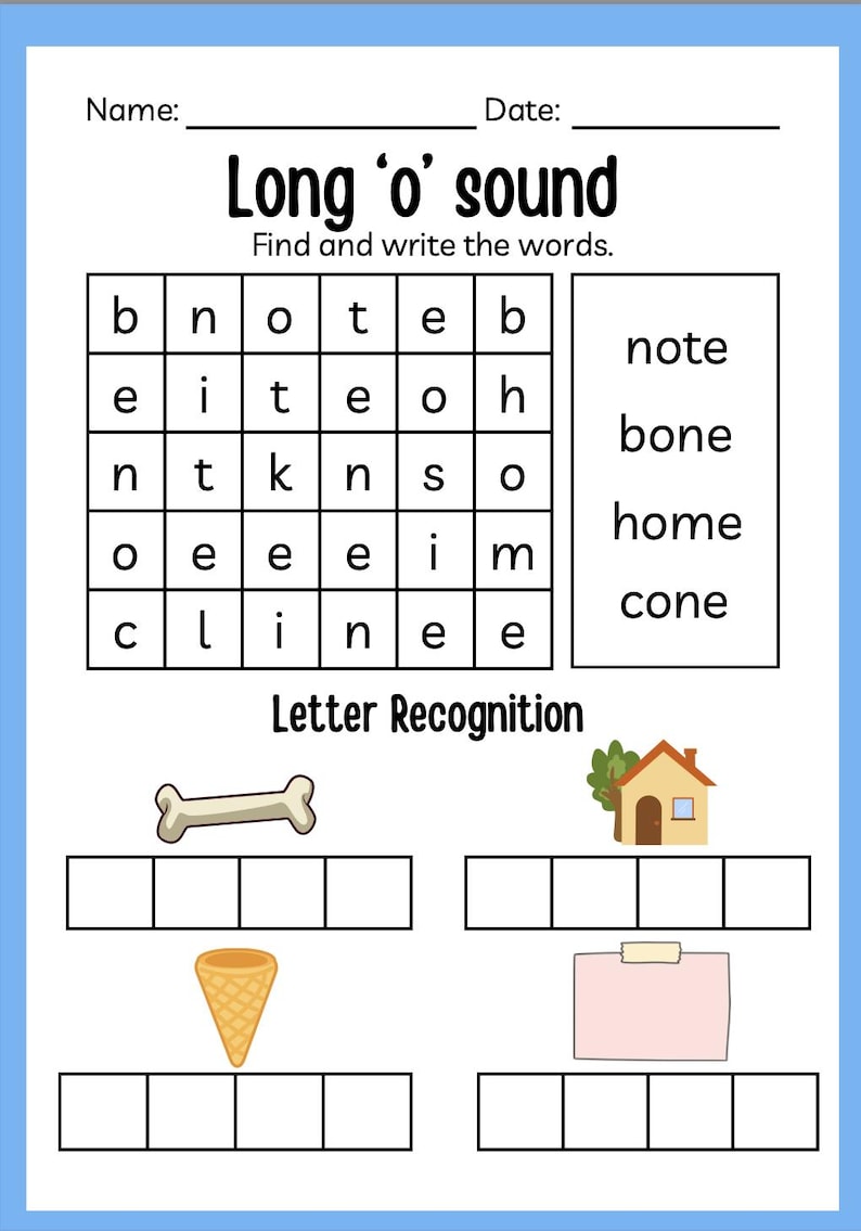 Split Digraph Phonics Worksheets for Preschool & Kindergarten: Long ...