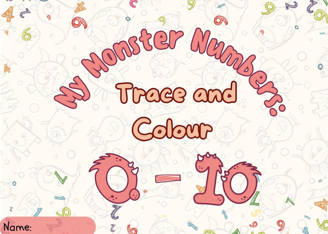 Monster Numbers: Trace, Colour, and Create Fun With 0-10! - Etsy