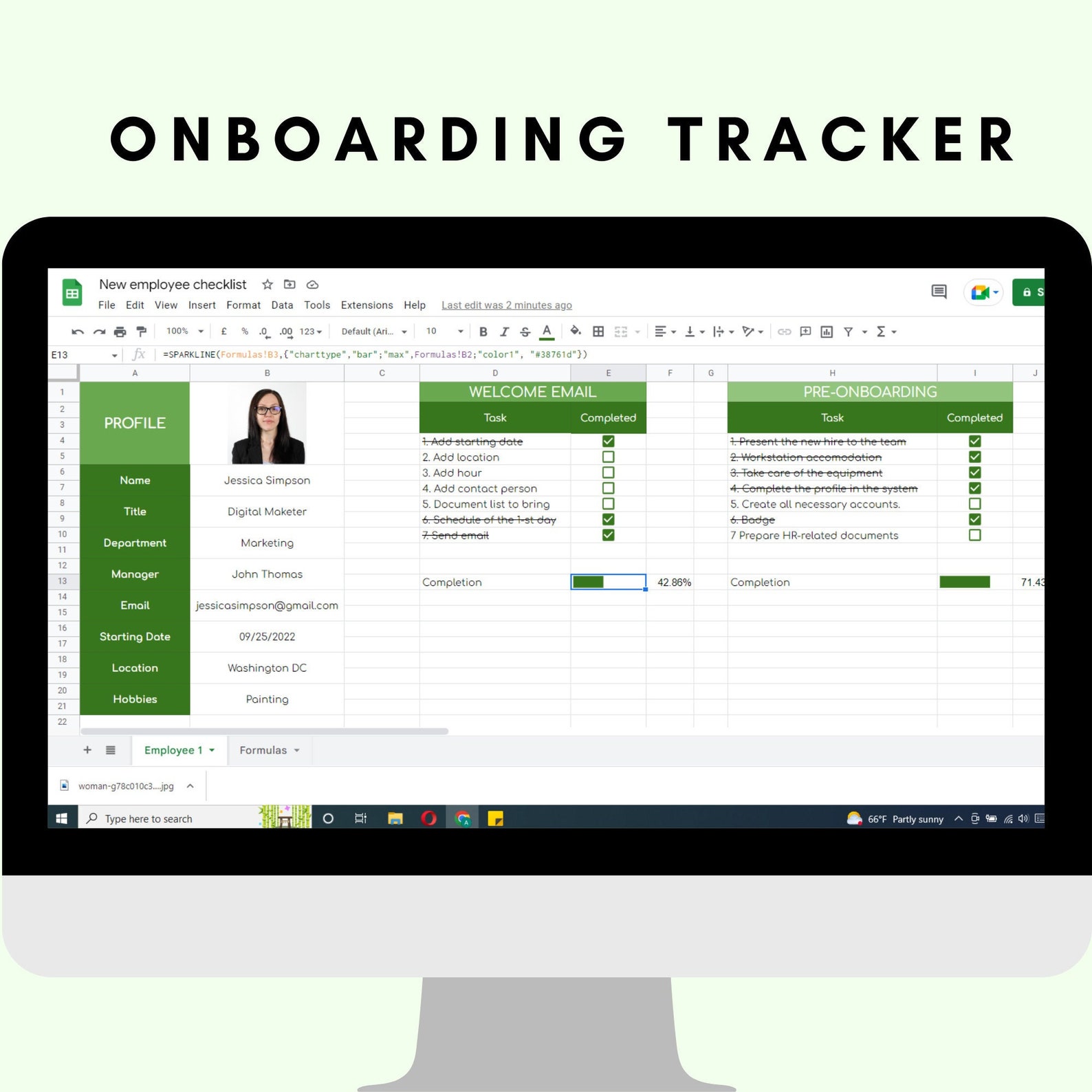 Onboarding Spreadsheet | New Hire Employee Orientation | New Hire ...