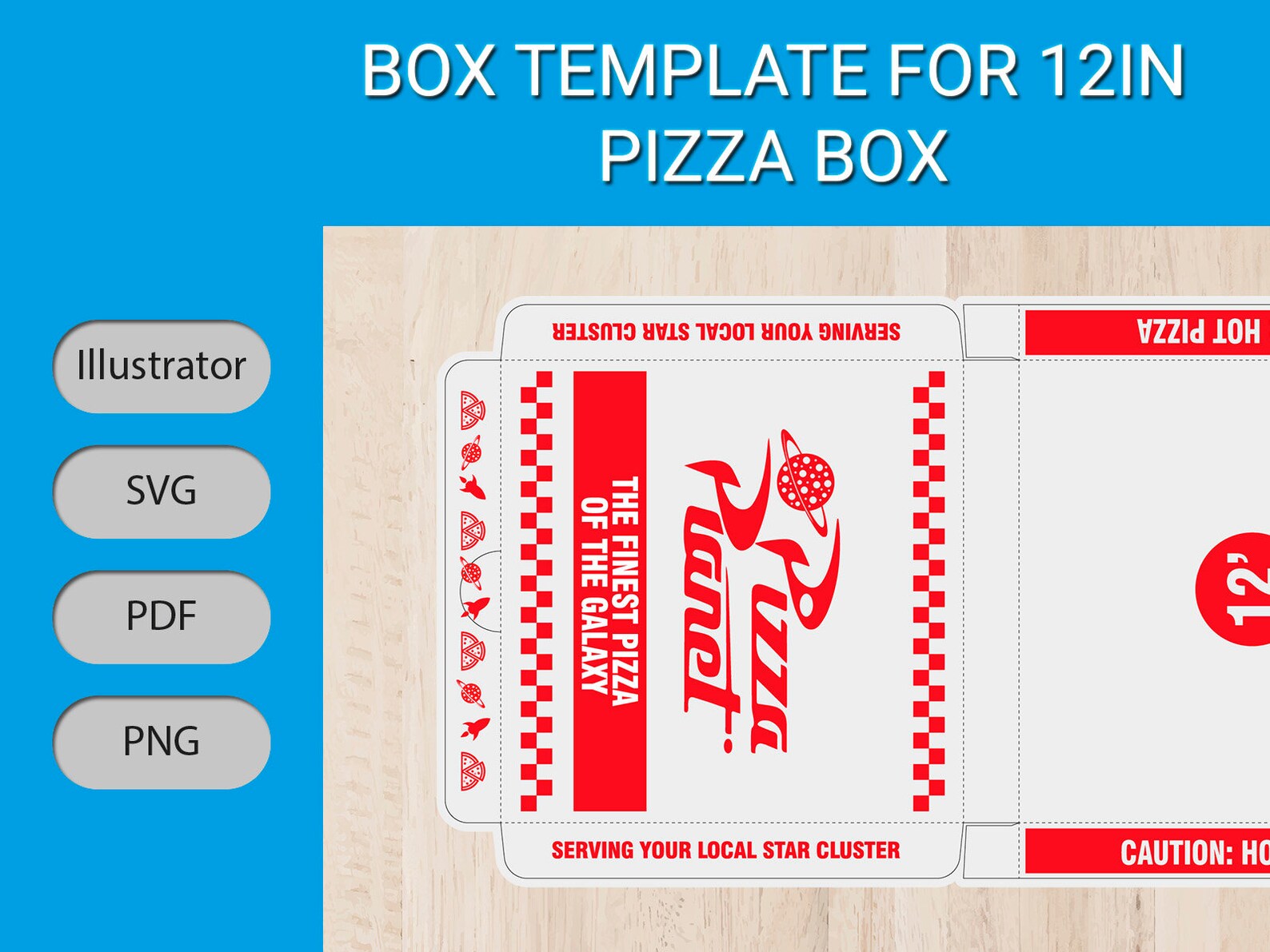 Template for Pizza Box Pizza Planet Design toy Story. 12 - Etsy