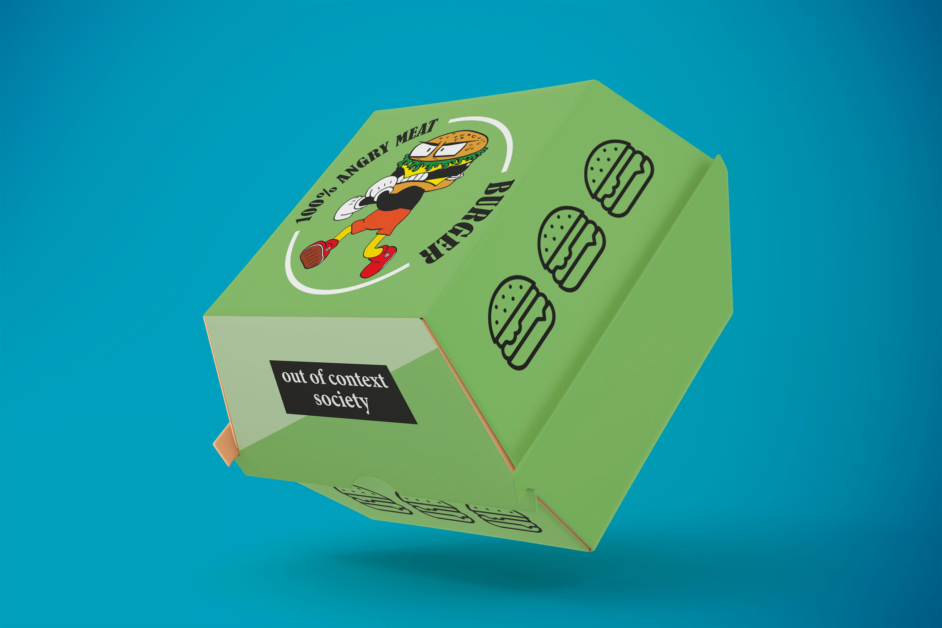 Template for Burger Box, Rectangular Box, Packaging Box illustrator ...