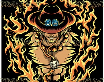 One Piece Ace Poster - Etsy
