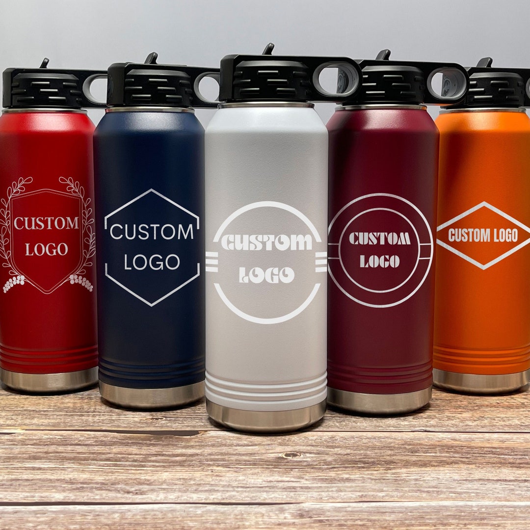 Personalized Laser Engraved Water Bottle With Custom Logo Name Text ...