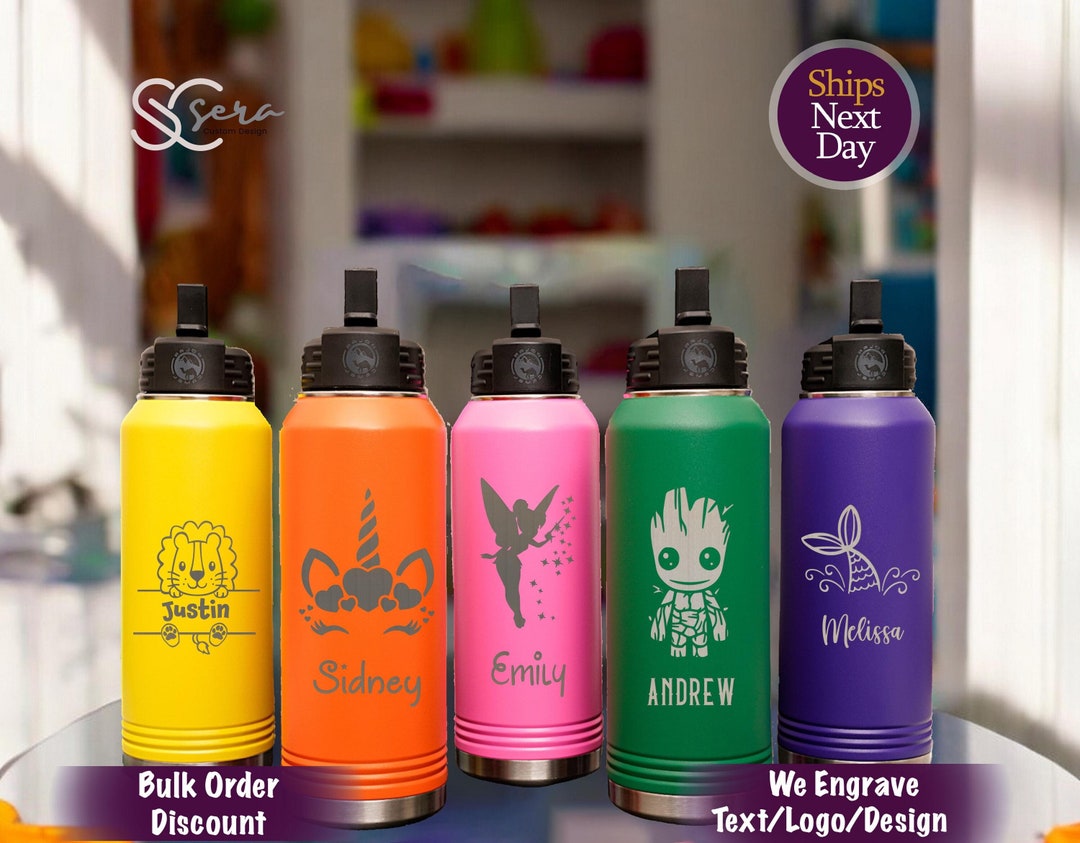 Personalized Kids Water Bottle With Straw, Back to School, 20 Oz or 32 ...