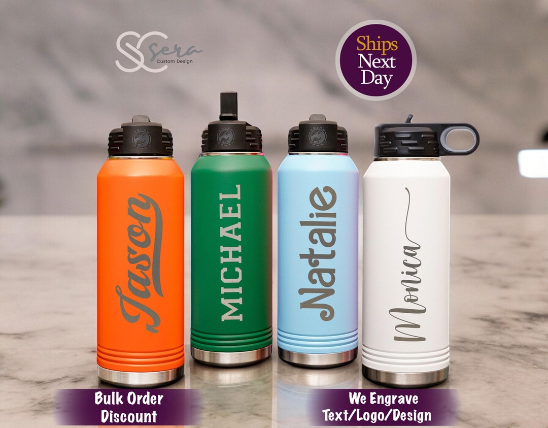 Custom Personalized Name Water Bottle, Laser Engraved With Custom Name ...