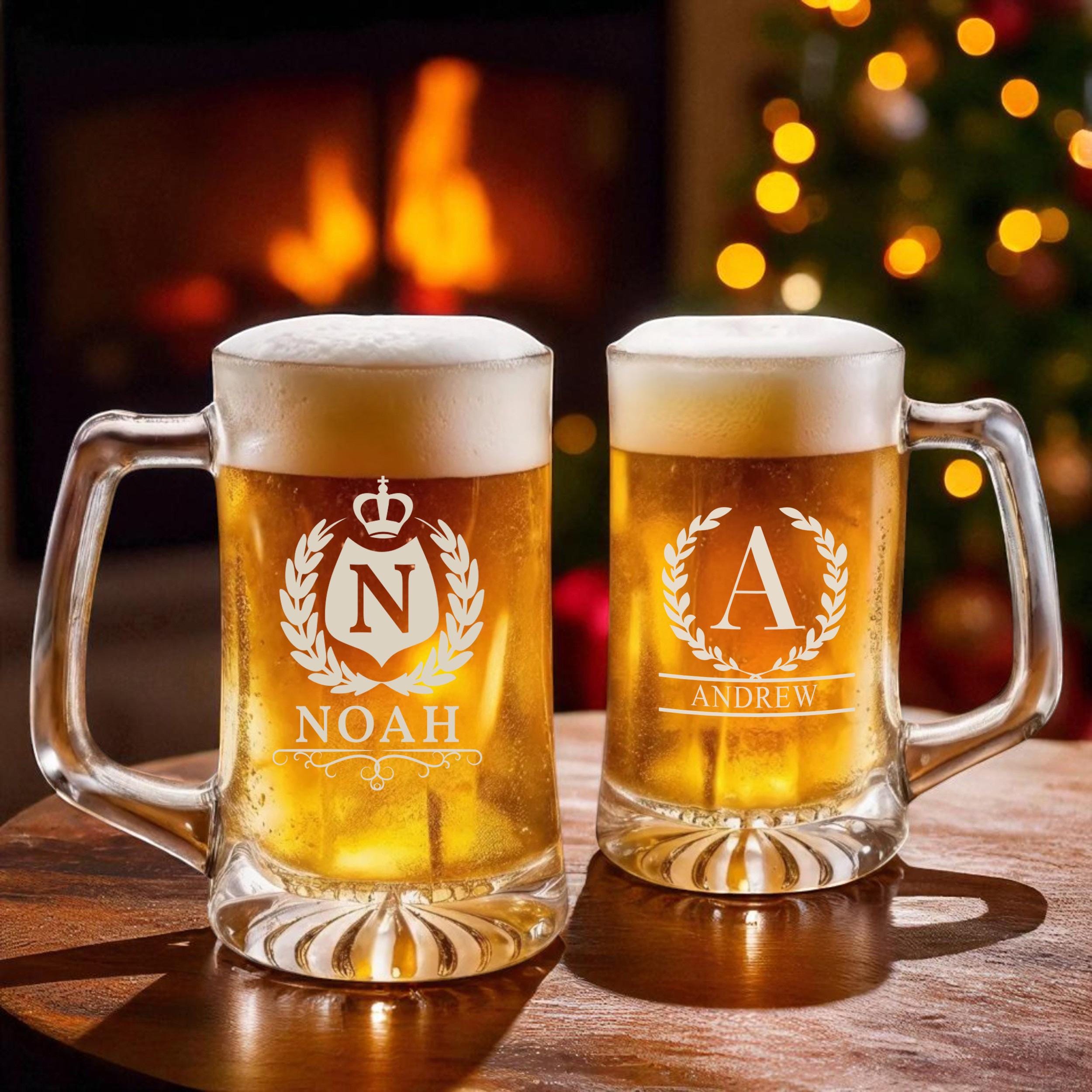Personalized Beer Mug, Custom Beer Mug With Handle, 14 & 25 Oz Beer ...