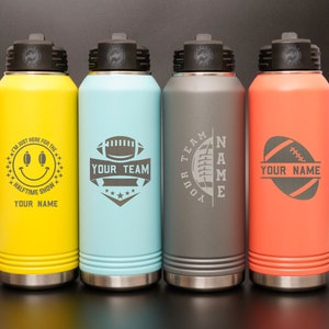 Personalized Football Team Player Water Bottle, Custom Sports Water ...