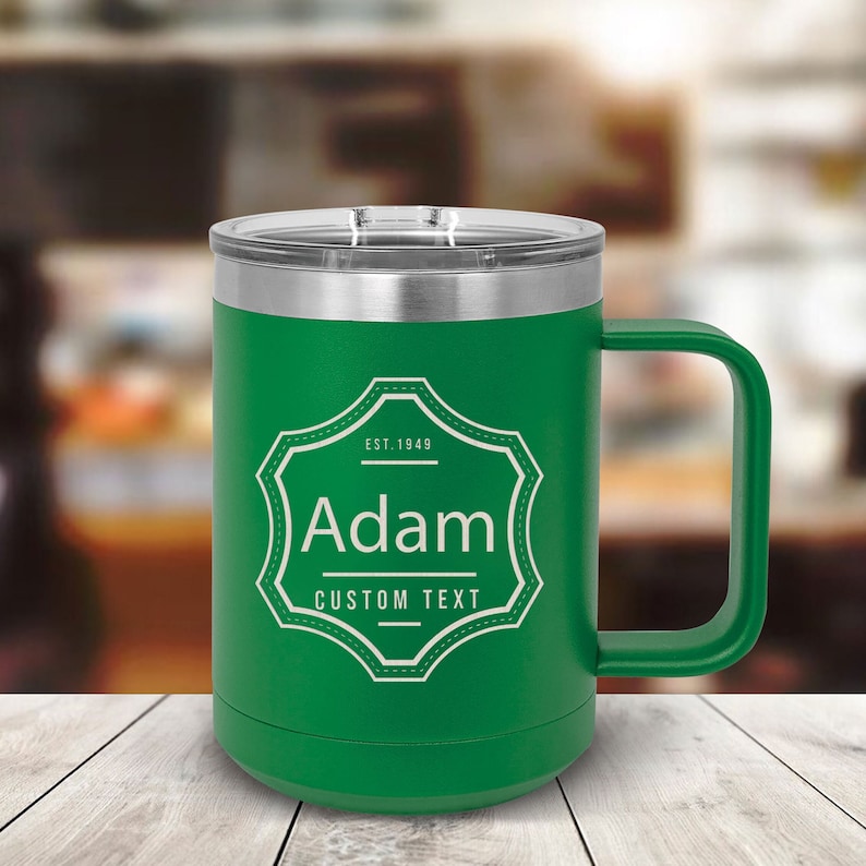 Custom Logo Laser Engraved 15 Oz Coffee Mugs, Personalized Insulated ...