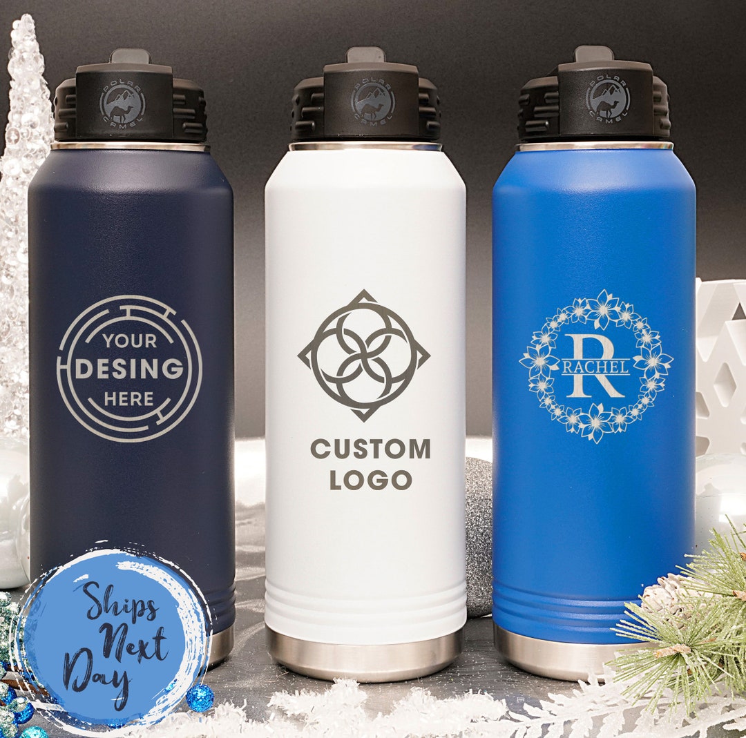 Personalized Laser Engraved Water Bottle With Custom Logo Name Text ...