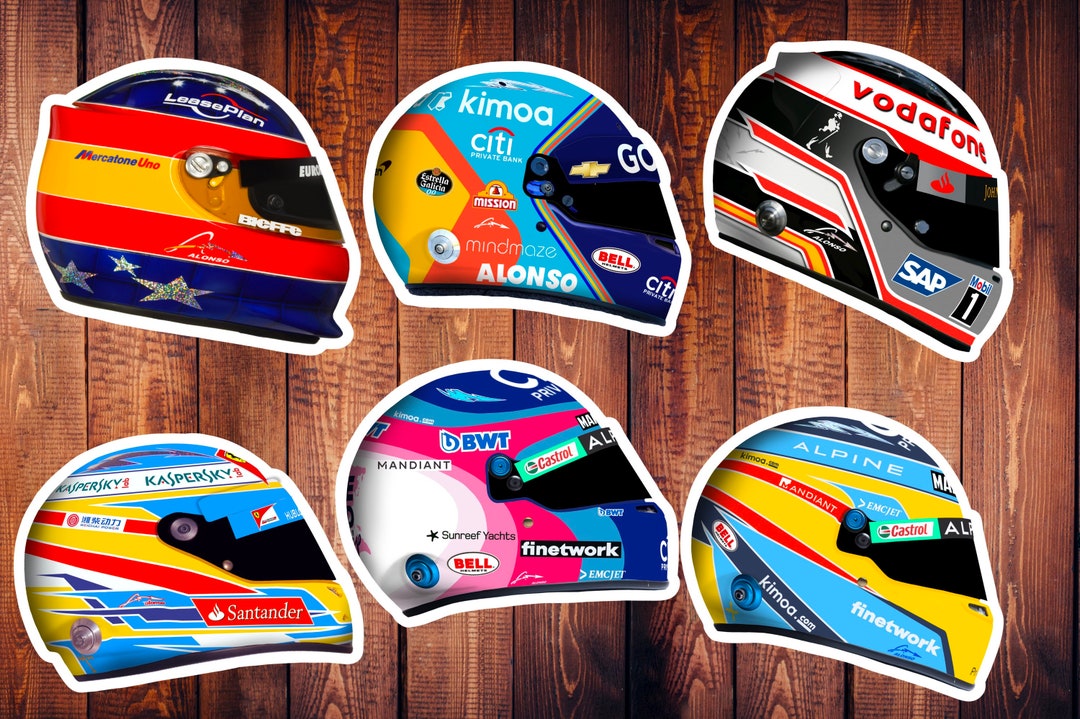 Stickers ALL Fernando ALONSO Helmets - Etsy