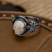 Maple Leaf and Skull Ring,goth Ring,pearl Skull S925 Sterling Silver ...