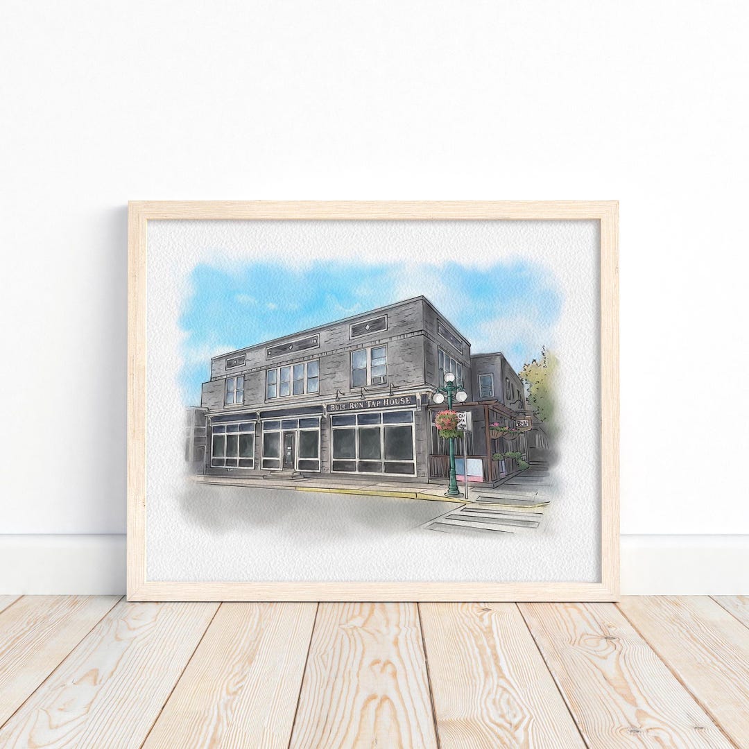 Custom Watercolor Storefront Portrait, Personalized Business Painting ...