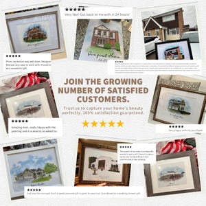 Custom Digital House Sketch, Watercolor Home Portrait, Personalized ...